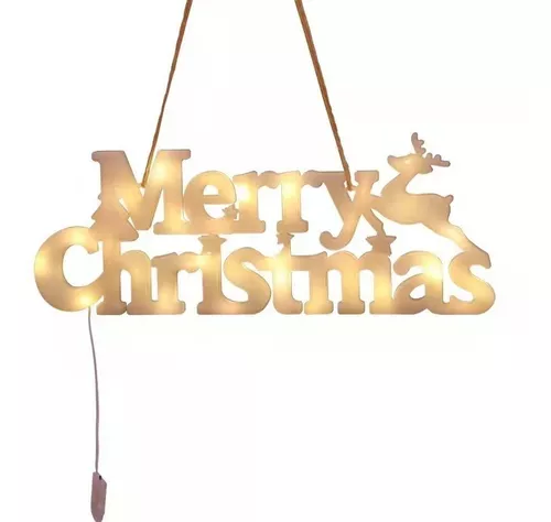 ***LETRERO NAVIDEÑO MERRY CHRISTMAS CON LUZ LED*** – Ecoremates